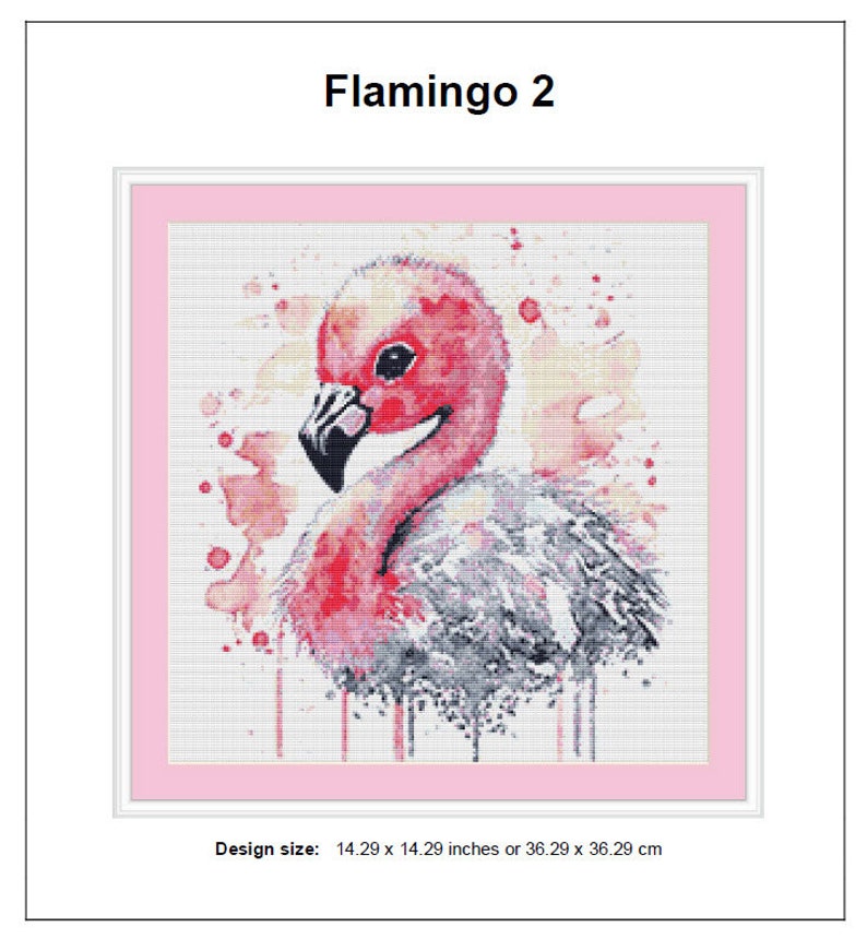 Flamingo Cross Stitch Pattern 2 Instant PDF Download - Etsy