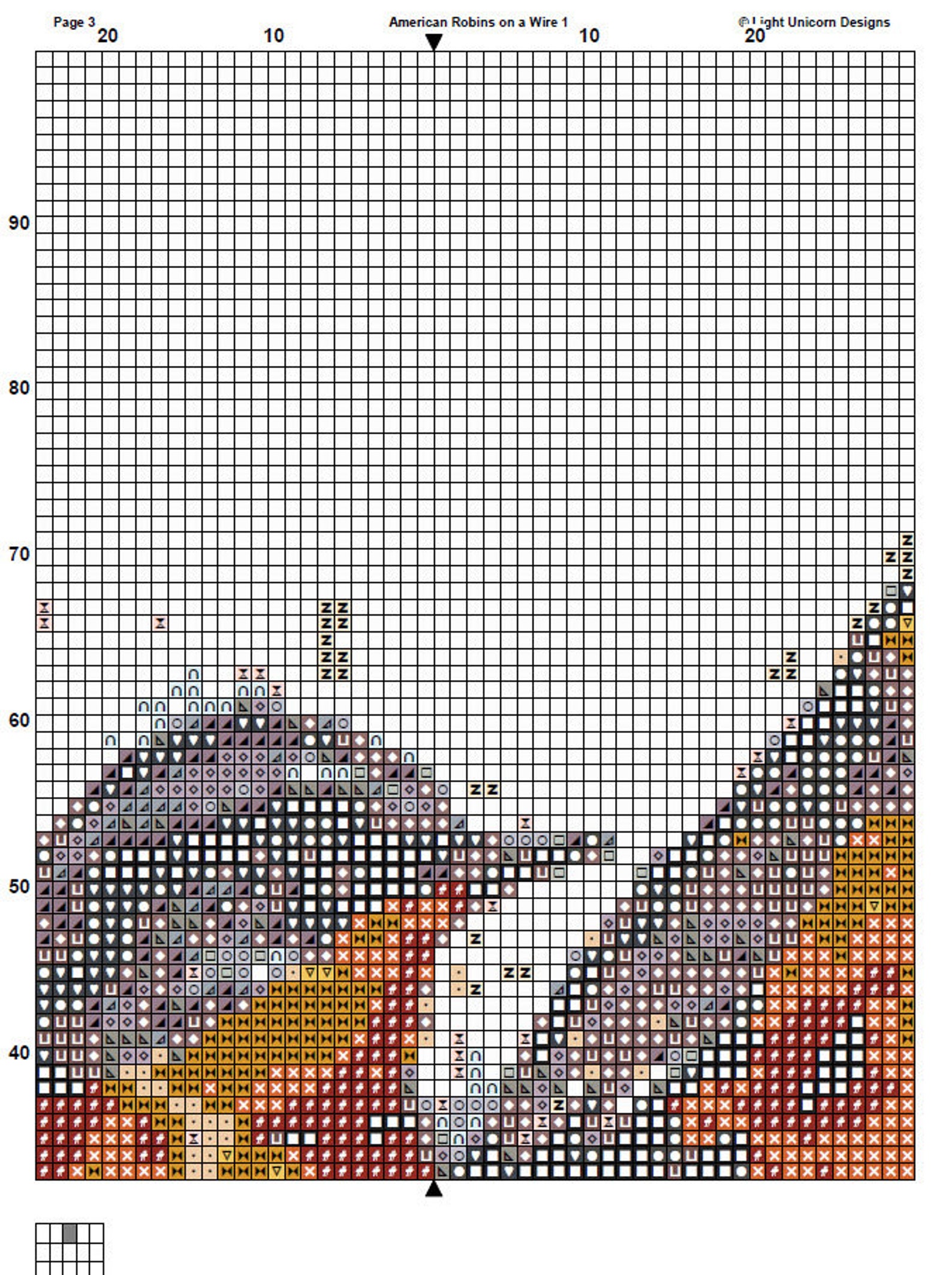 American Robins on a Wire Cross Stitch Pattern 1 Instant PDF Download ...