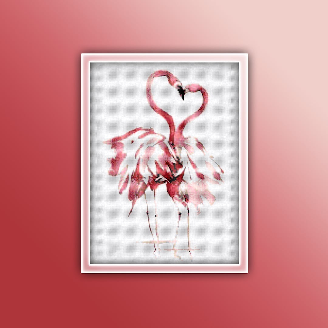 Flamingo Cross Stitch Pattern 3 Instant PDF Download - Flamingo ...