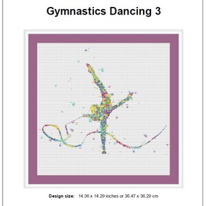 Gymnastics Dancing Cross Stitch Pattern 3 Instant PDF Download ...