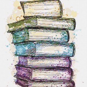 Books Cross Stitch Pattern 1 Instant PDF Download Book - Etsy