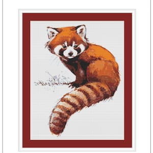 Red Panda Bear Cross Stitch Pattern 1 Instant PDF Download - Red Panda ...