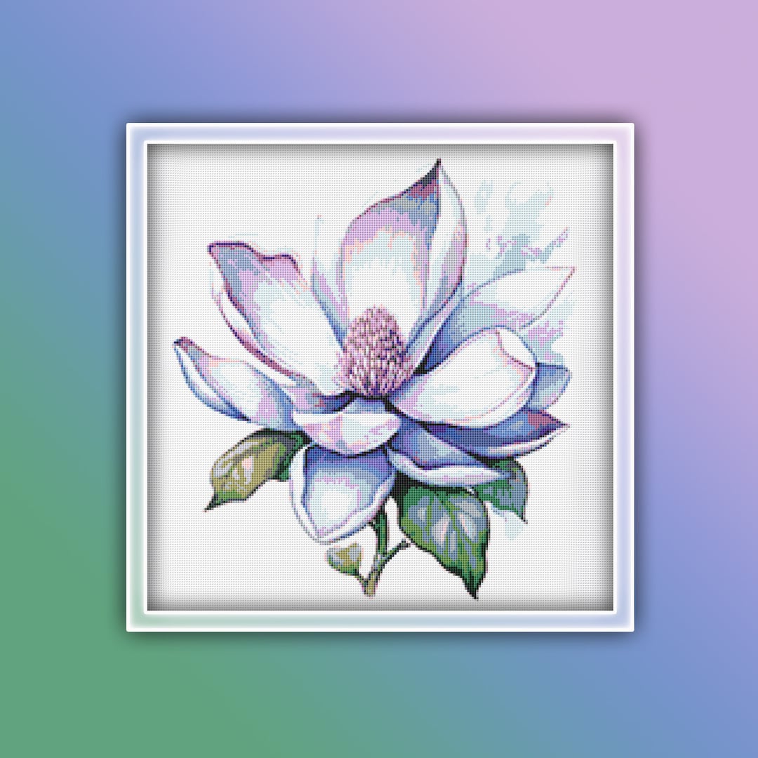 Magnolia Flower Cross Stitch Pattern 5 Instant PDF Download - Magnolia ...