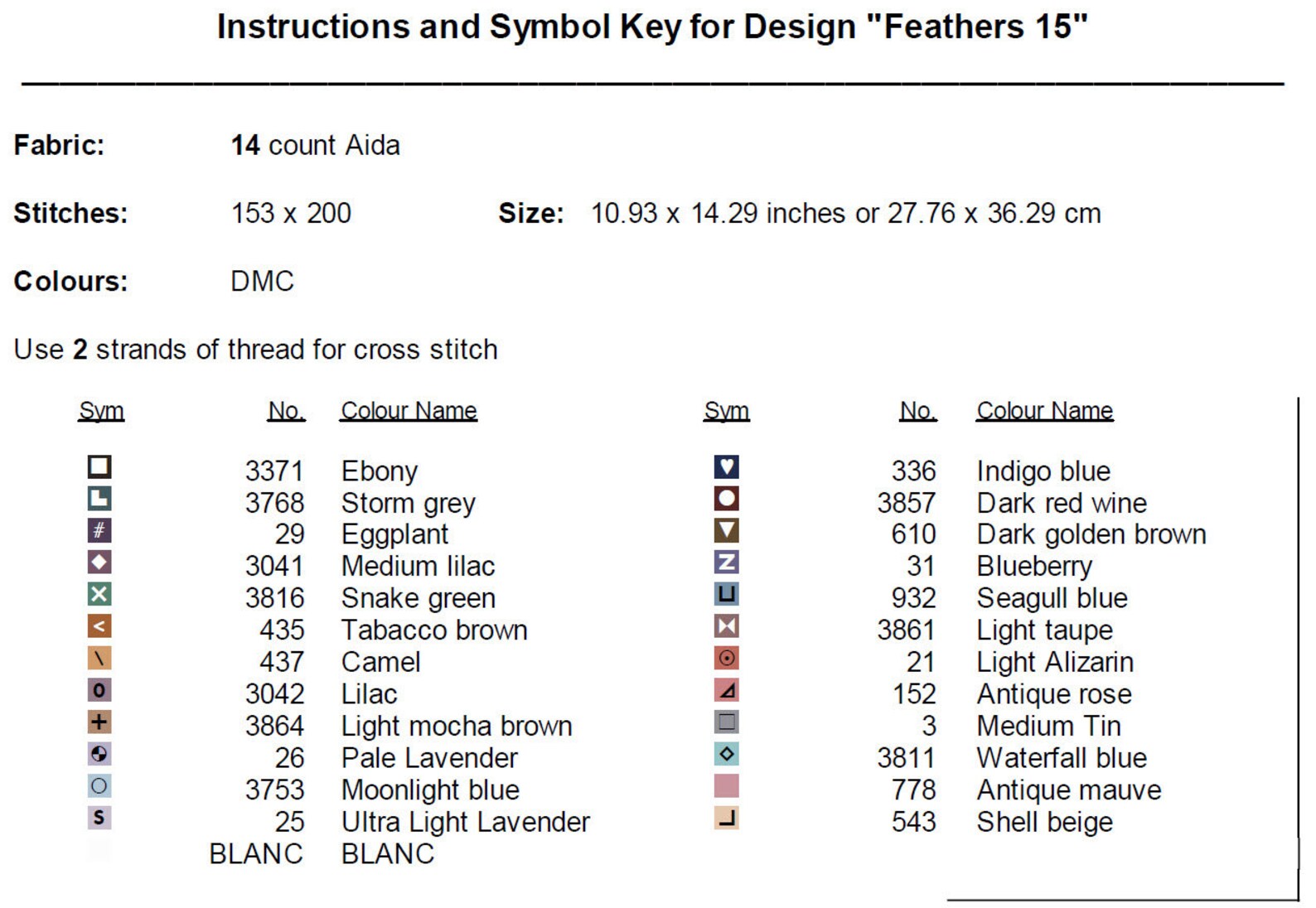 Feathers Cross Stitch Pattern 15 Instant PDF Download Feather - Etsy