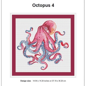Octopus Cross Stitch Pattern 4 Instant PDF Download - Octopus ...