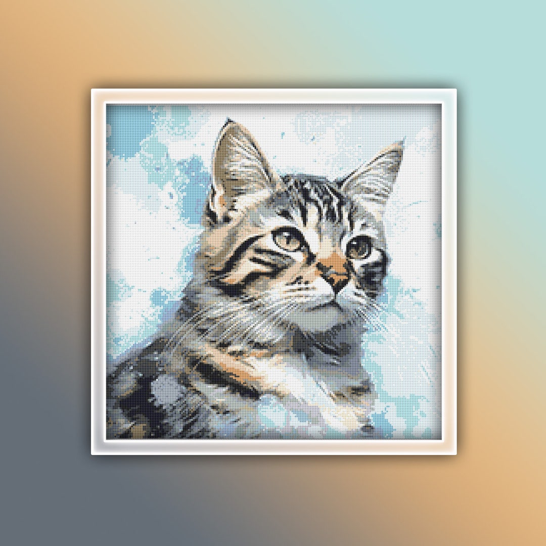 Tabby Cat Cross Stitch Pattern 1 Instant PDF Download - Kitty ...