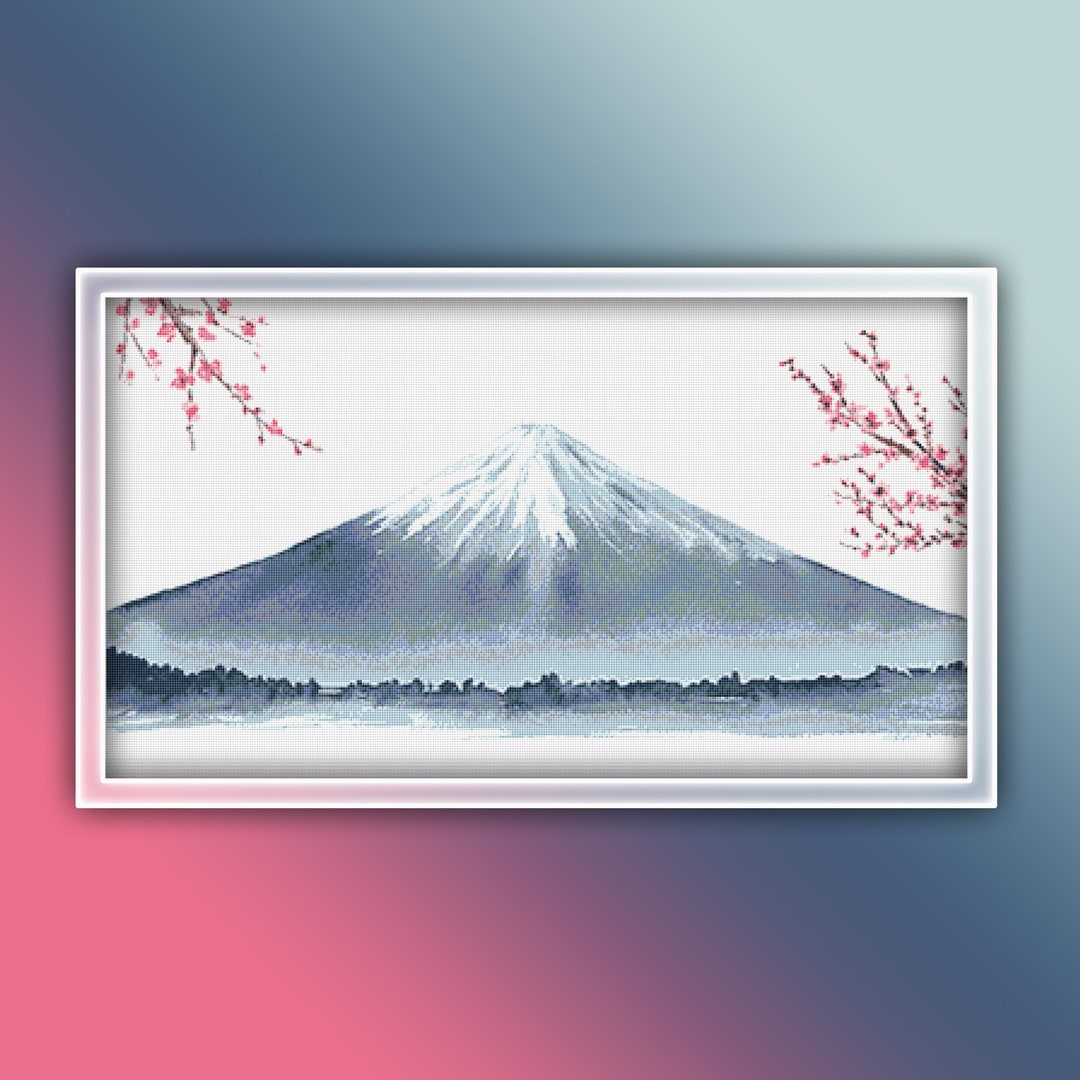 Japan Cross Stitch Pattern 3 Instant PDF Download - Tree Watercolor ...