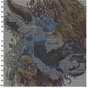 Buffalo Cross Stitch Pattern 10 Instant PDF Download - Watercolor Cross ...