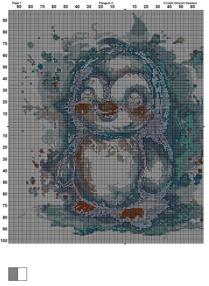 Penguin Cross Stitch Pattern 3 Instant PDF Download - Emperor Penguin ...