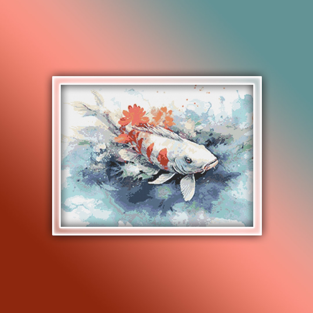 Koi Fish Cross Stitch Pattern 4 Instant PDF Download - Fish Watercolor ...