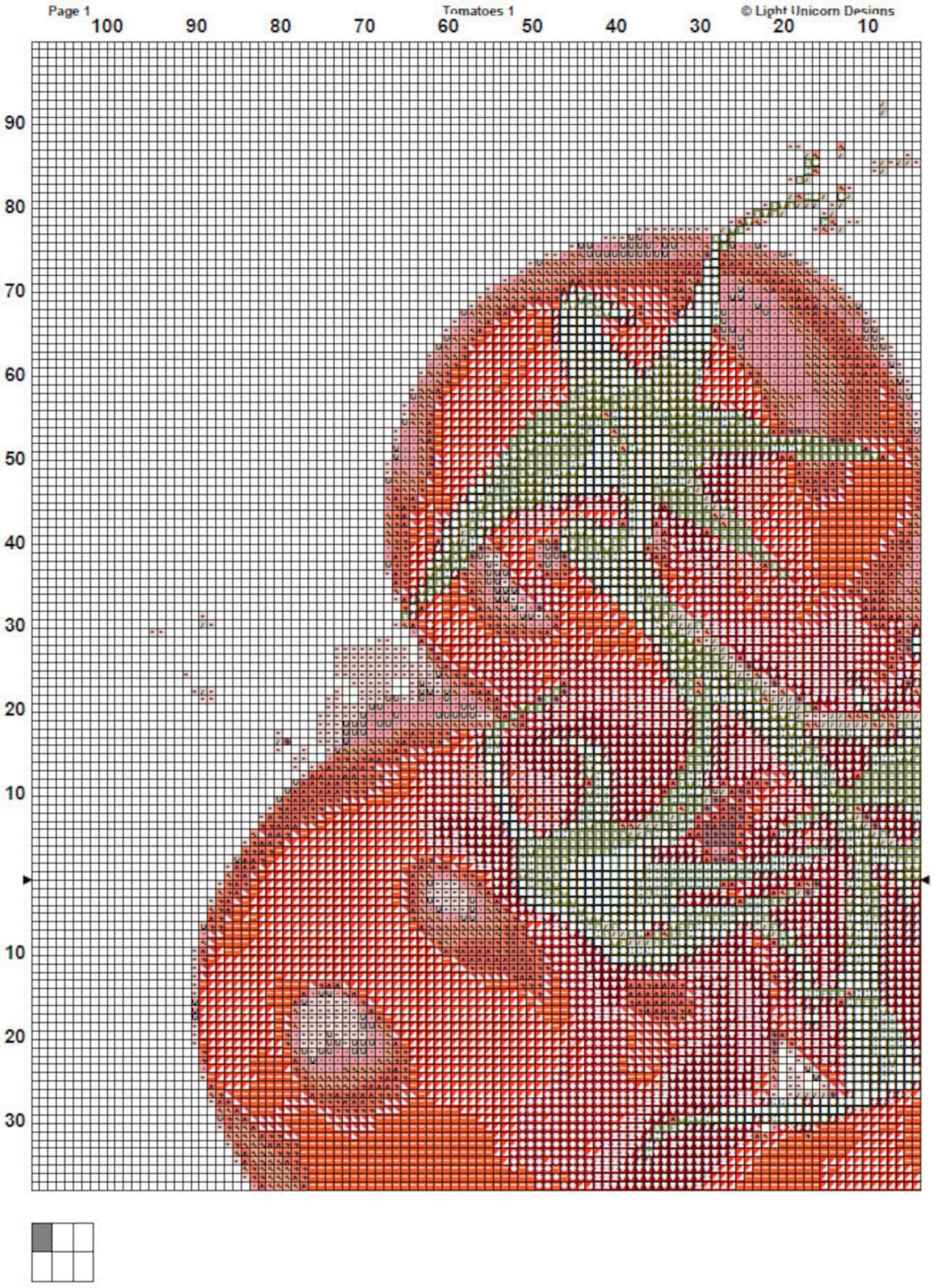 Tomatoes Cross Stitch Pattern 1 Instant PDF Download - Tomato ...