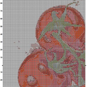 Tomatoes Cross Stitch Pattern 1 Instant PDF Download - Tomato ...