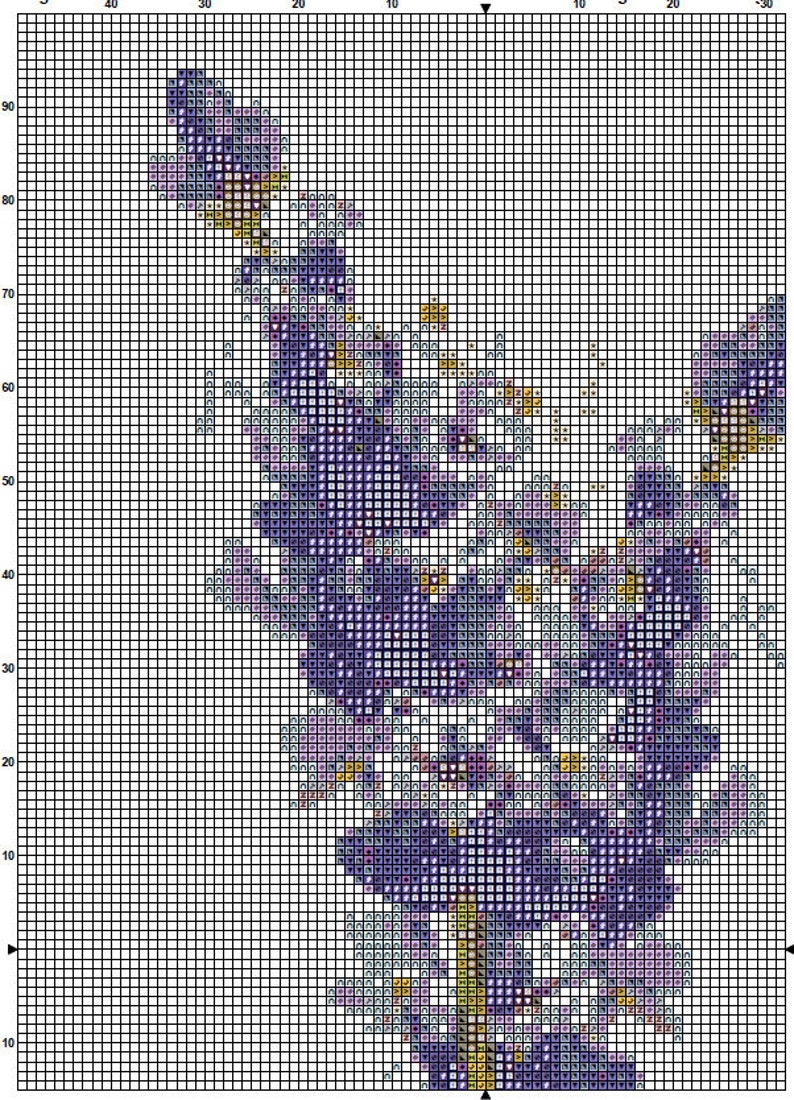 Lavender Cross Stitch Pattern 9 Instant PDF Download Flower - Etsy