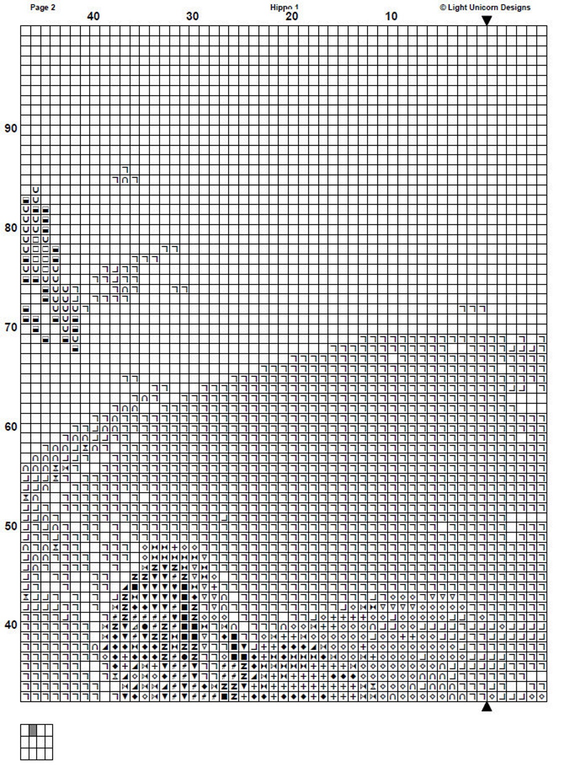 Hippo Cross Stitch Pattern 1 Instant PDF Download - Etsy