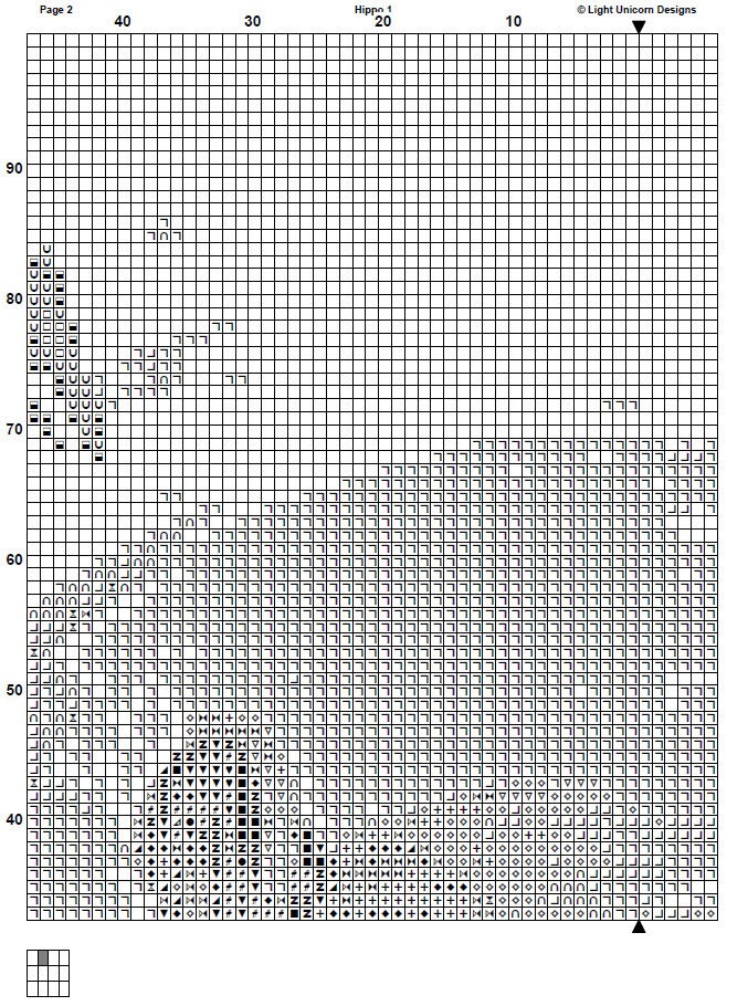 Hippo Cross Stitch Pattern 1 Instant PDF Download - Etsy