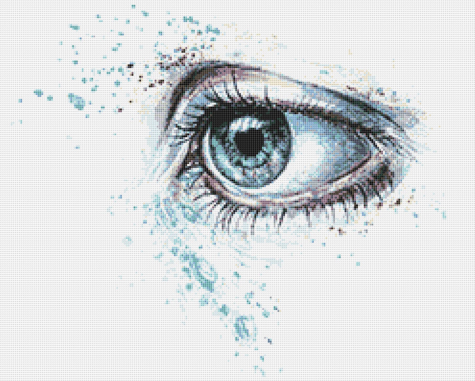Blue Eye Cross Stitch Pattern 2 Instant PDF Download Blue | Etsy
