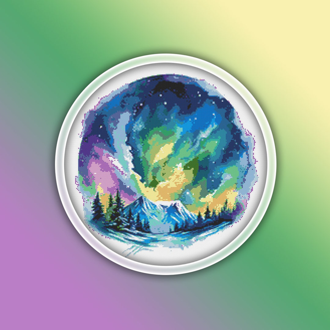Northern Lights Cross Stitch Pattern 1 Instant PDF Download - Aurora ...