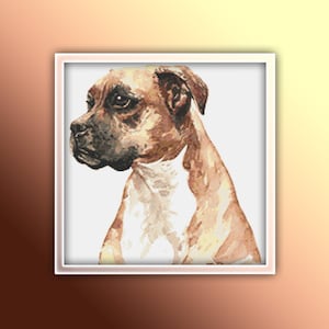 Boxer Dog Cross Stitch Pattern 2 Instant PDF Download - Boxer Dog ...