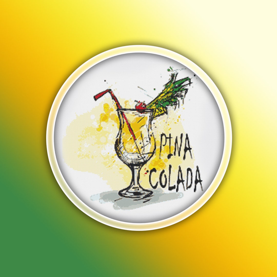 Pina Colada Cross Stitch Pattern 1 Instant PDF Download - Cocktail ...