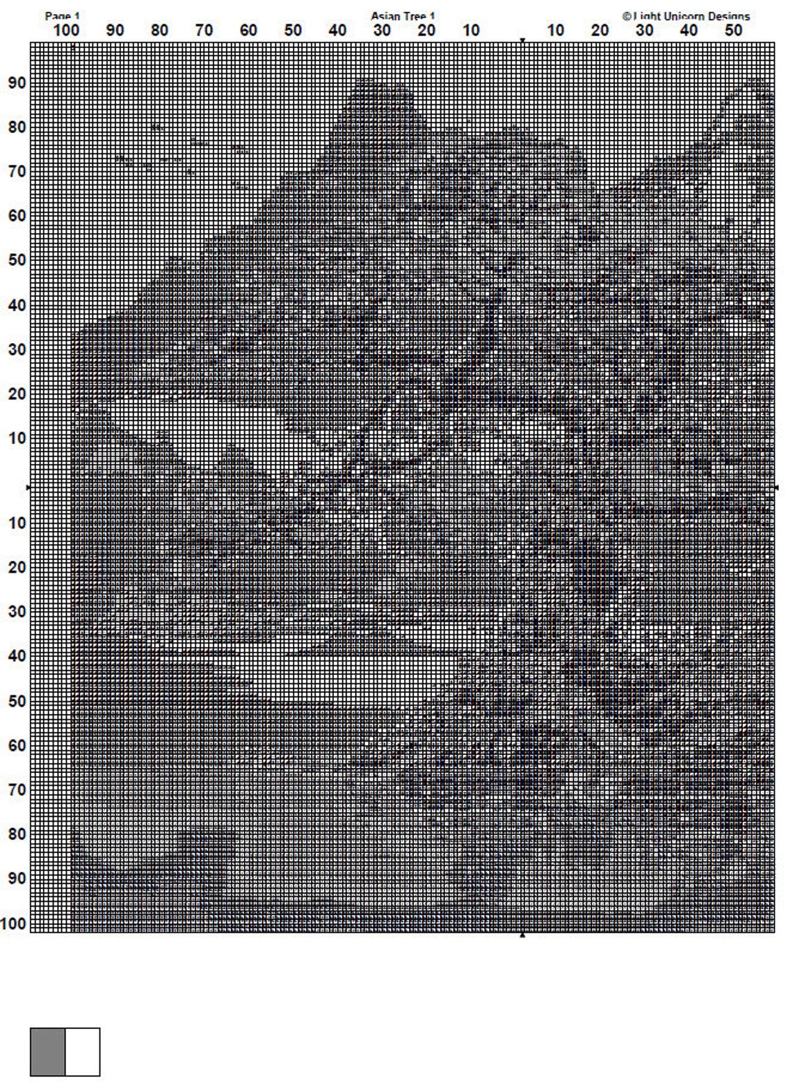 Asian Tree Cross Stitch Pattern 1 Instant PDF Download | Summer Tree ...
