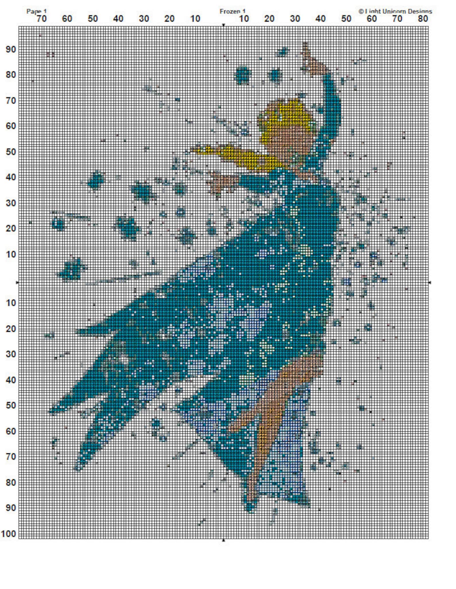 Frozen Cross Stitch Pattern 1 Instant PDF Download Elsa - Etsy