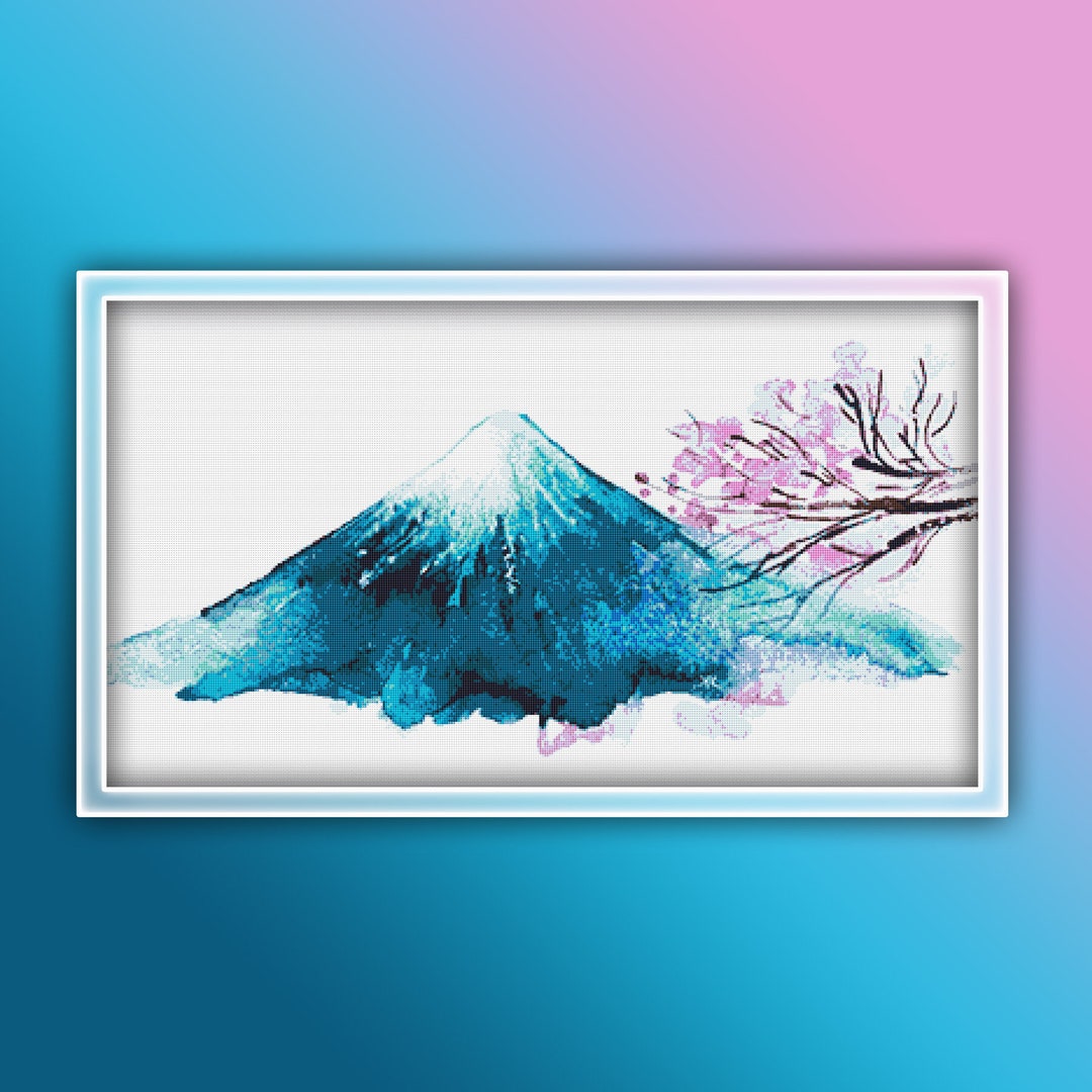 Japan Cross Stitch Pattern 8 Instant PDF Download - Tree Watercolor ...