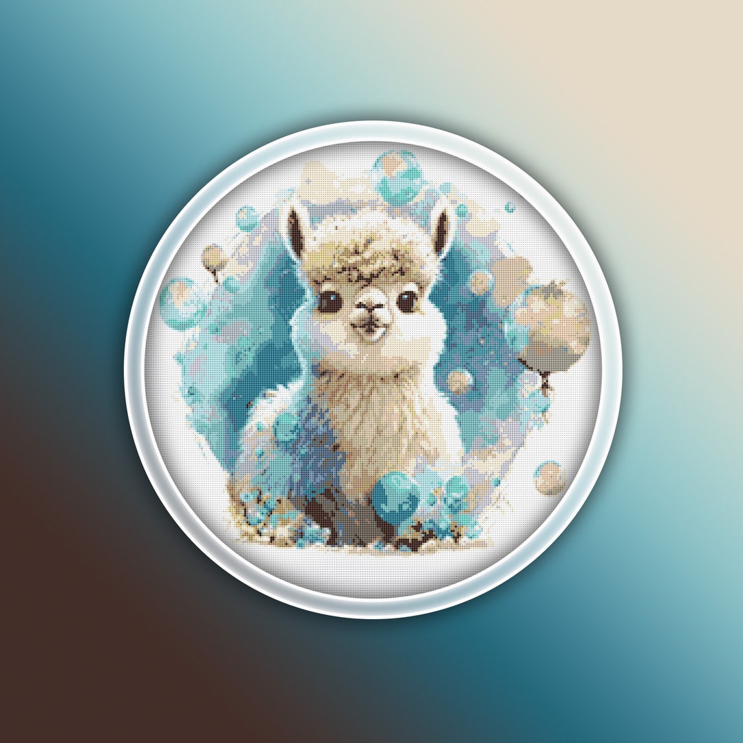 Llama Cross Stitch Pattern 18 Instant PDF Download - Llama Watercolor ...