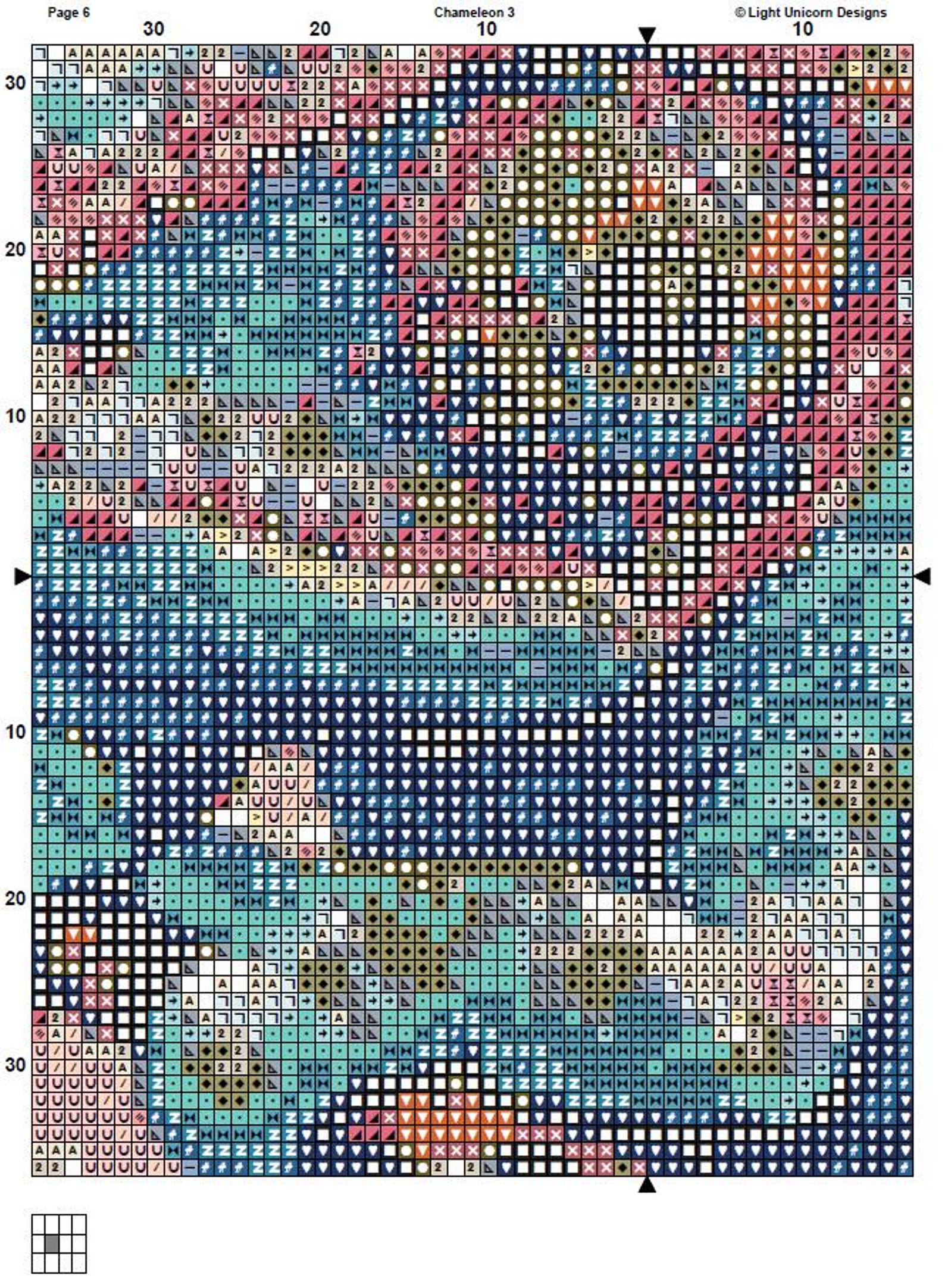 Chameleon Cross Stitch Pattern 3 Instant PDF Download - Chameleon ...