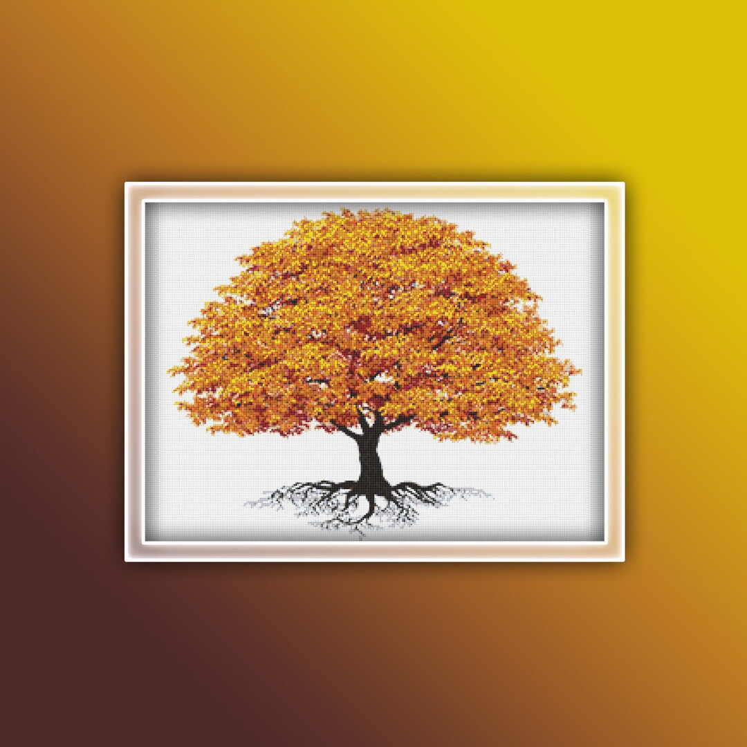 Autumn Tree Cross Stitch Pattern Instant PDF Download | Fall Tree ...