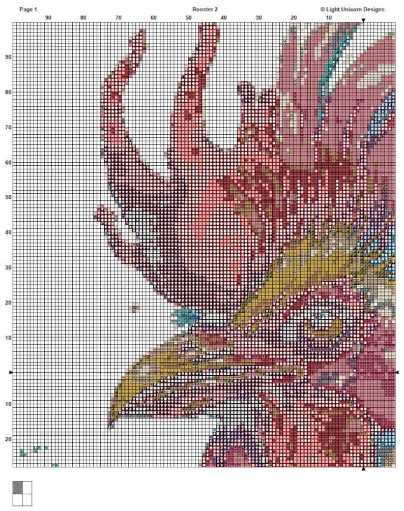Rooster Cross Stitch Pattern 2 Instant PDF Download - Chicken ...