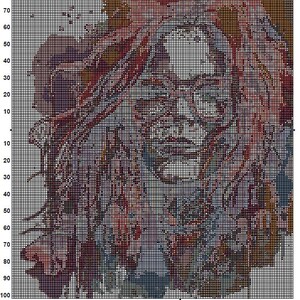 Janis Joplin Cross Stitch Pattern 1 Instant PDF Download - Janis Joplin ...