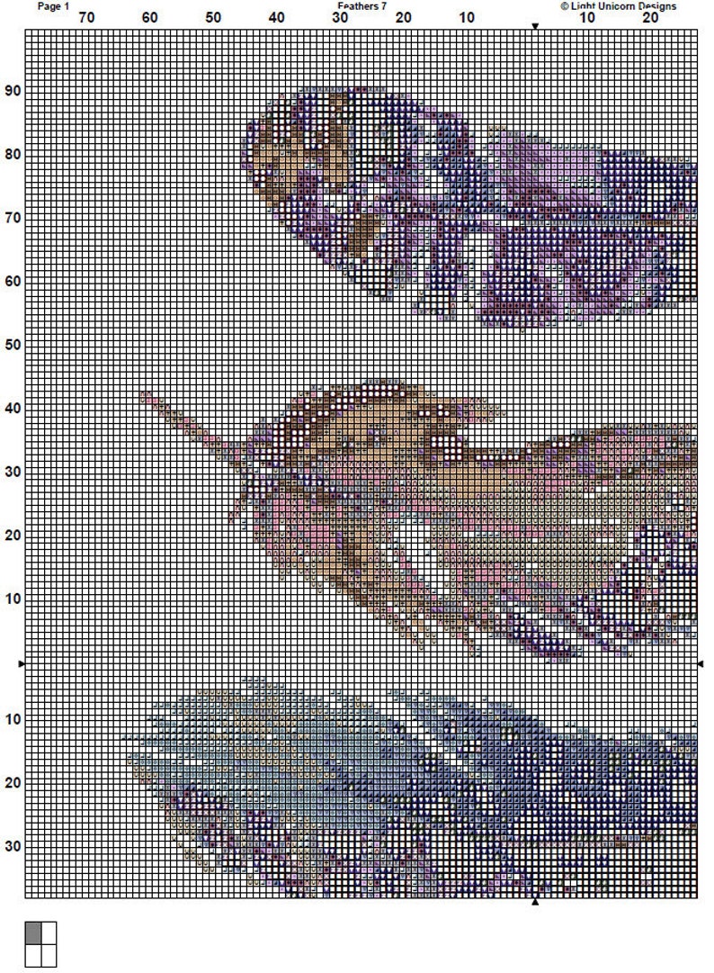 Feathers Cross Stitch Pattern 7 Instant PDF Download- Feather ...