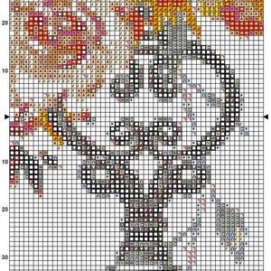 Rose Key Cross Stitch Pattern 5 Instant PDF Download - Roses Watercolor ...