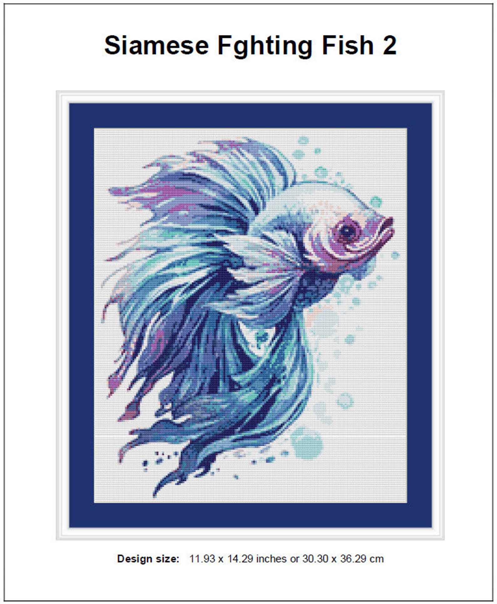 Siamese Fighting Fish Cross Stitch Pattern 2 Instant PDF Download ...