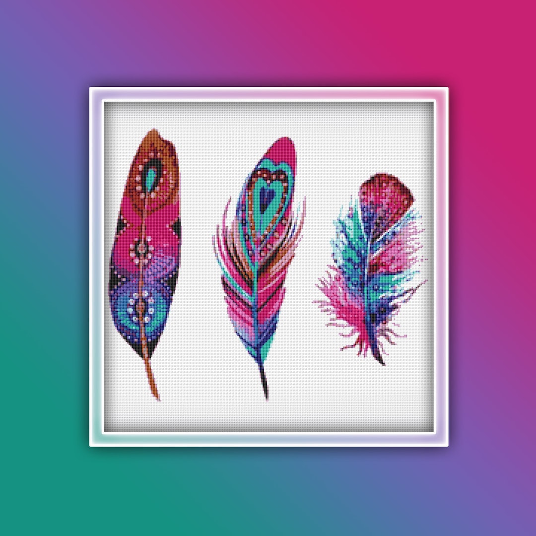Feathers Cross Stitch Pattern 23 Instant PDF Download- Feather ...