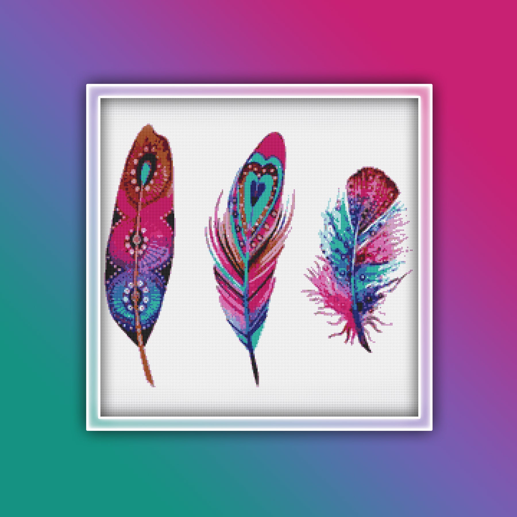 Feathers Cross Stitch Pattern 23 Instant PDF Download Feather | Etsy