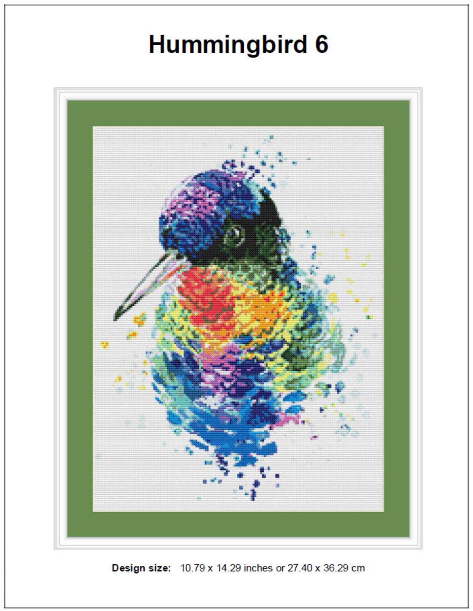 Hummingbird Cross Stitch Pattern 6 Instant PDF Download - Etsy