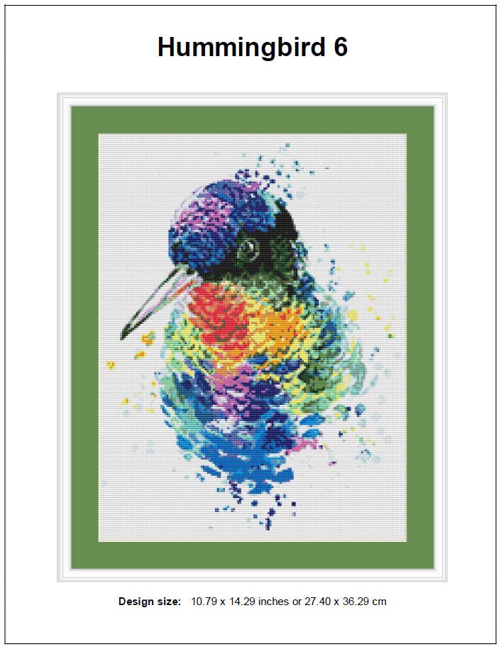 Hummingbird Cross Stitch Pattern 6 Instant PDF Download - Etsy