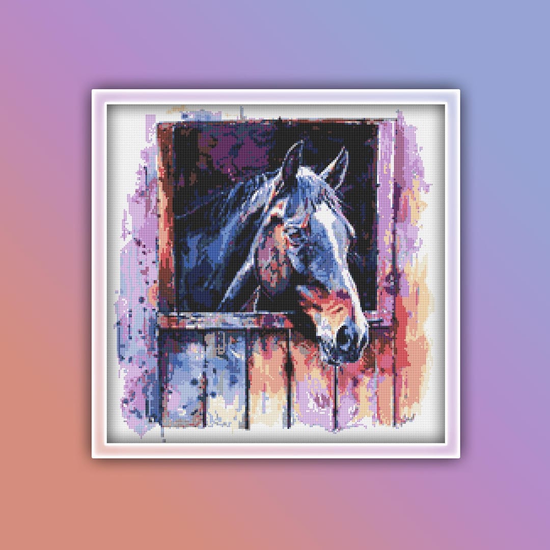 Black Horse Cross Stitch Pattern 8 Instant PDF Download - Horse ...