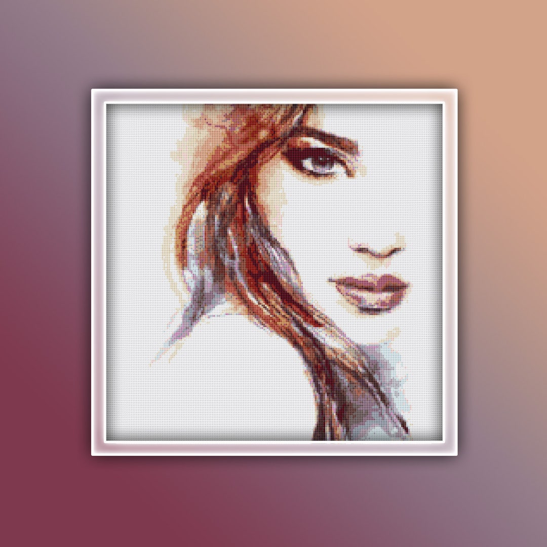 Woman Cross Stitch Pattern 13 Instant PDF Download - Woman Watercolor ...