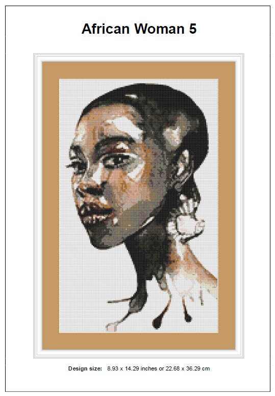 African Woman Cross Stitch Pattern 5 Instant PDF Download - Etsy
