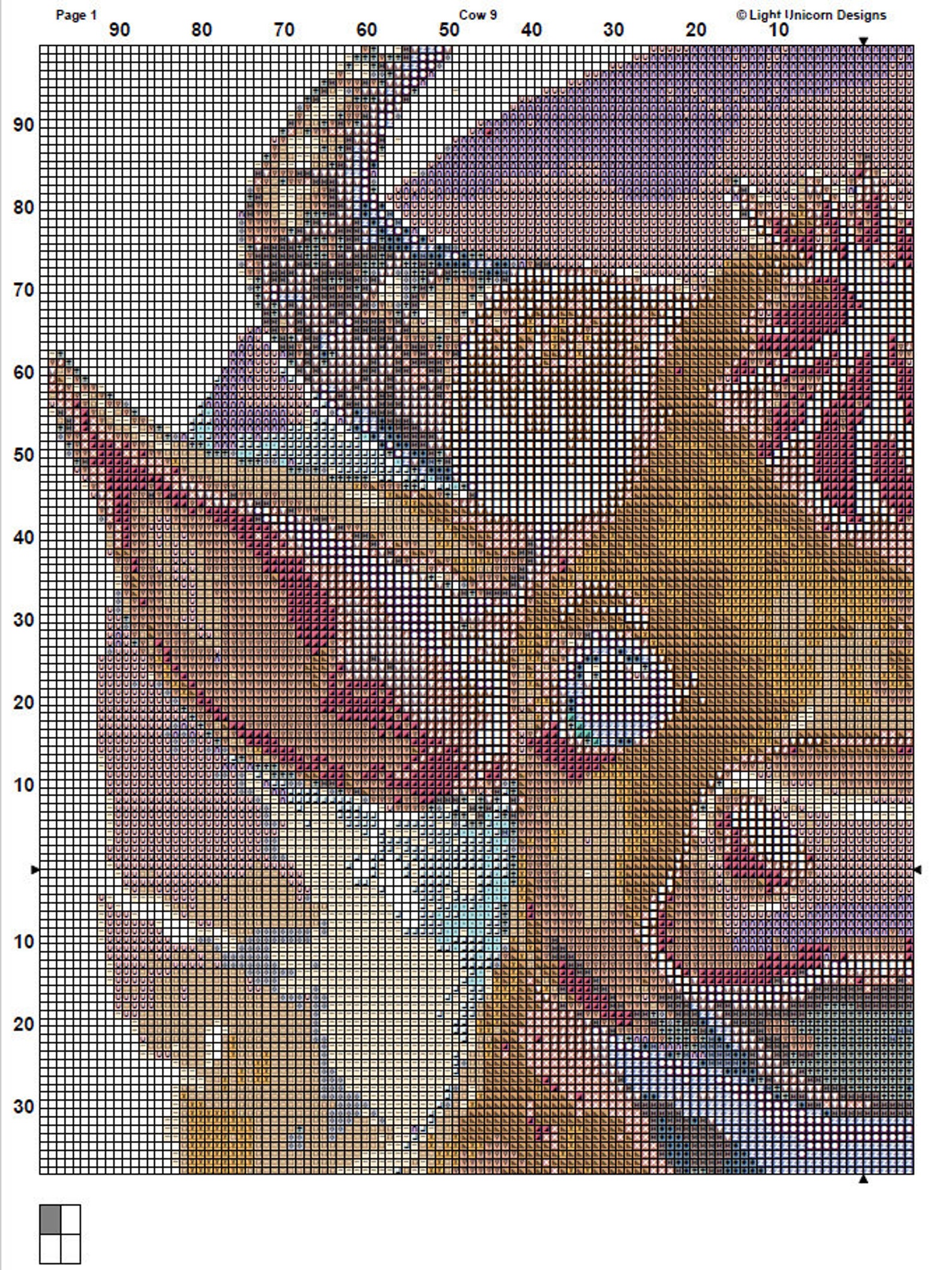 Cow Cross Stitch Pattern 9 Instant PDF Download - Cow Calf Watercolor ...