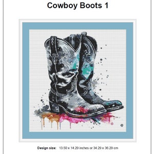 Cowboy Boots Cross Stitch Pattern 1 Instant PDF Download - Sheriff ...