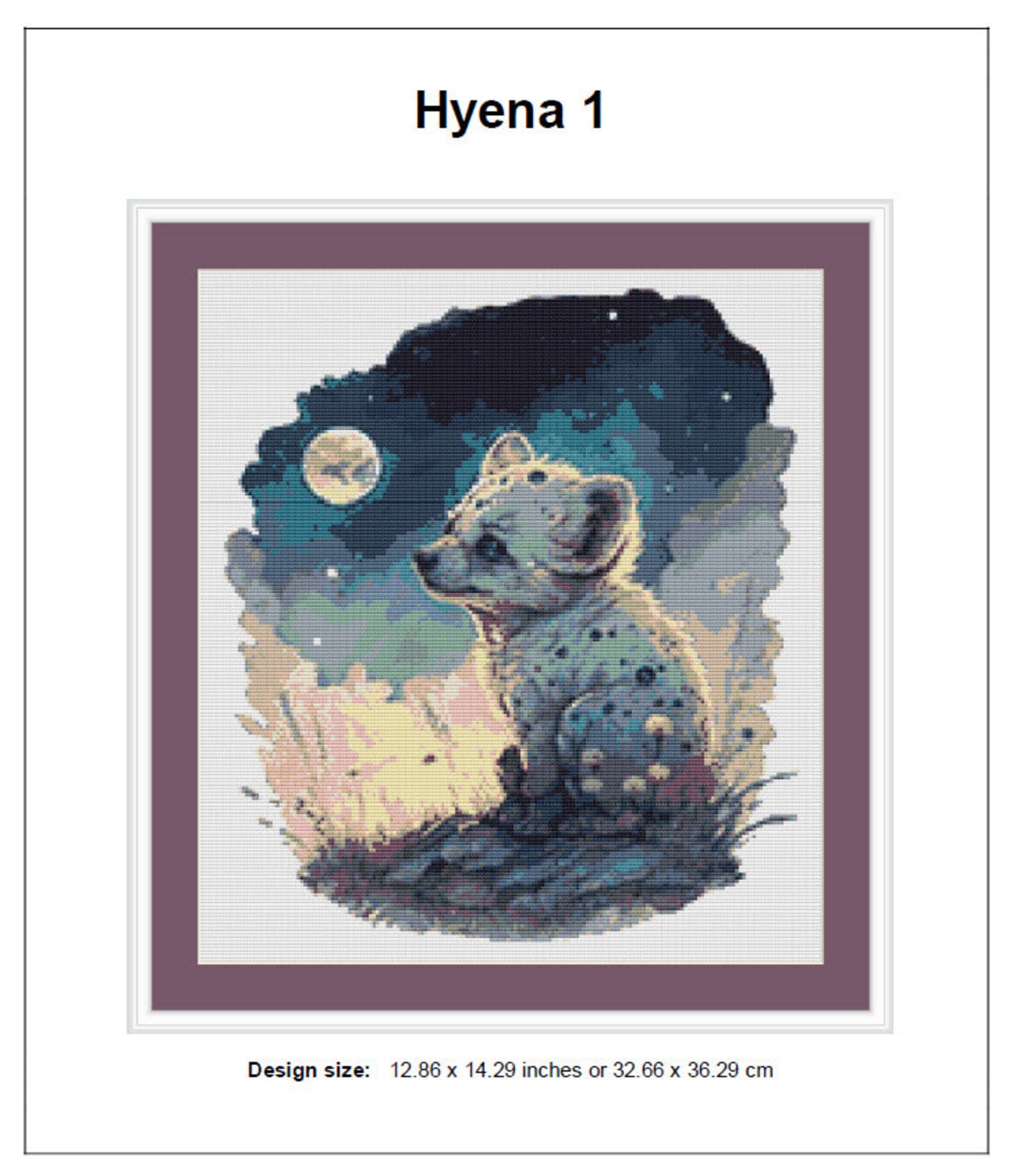 Hyena Cross Stitch Pattern 1 Instant PDF Download Baby Hyena - Etsy