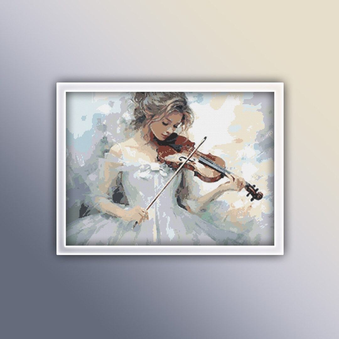 Woman Playing Violin Cross Stitch Pattern 2 Instant PDF Download ...