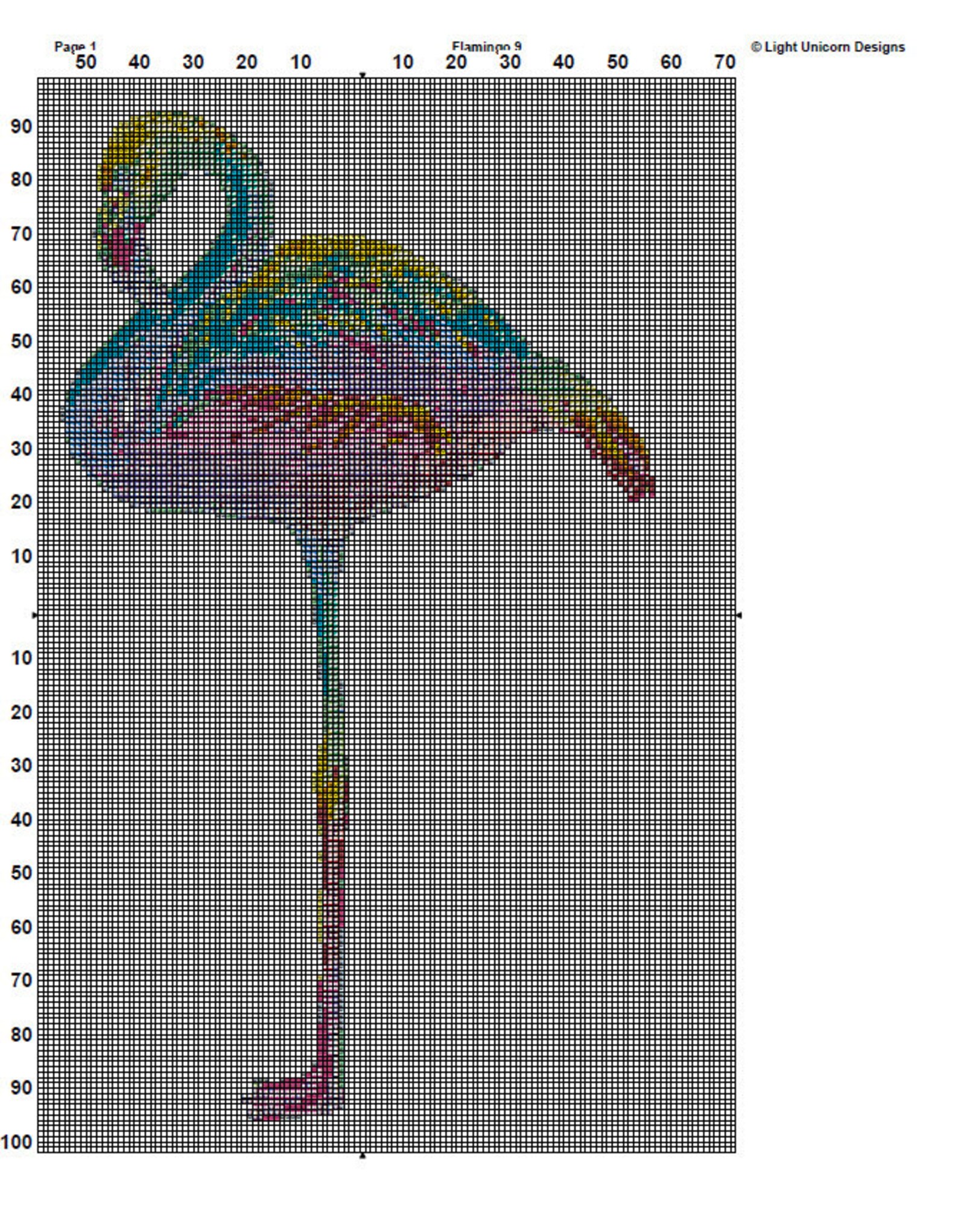 Flamingo Cross Stitch Pattern 9 Instant PDF Download - Flamingo ...