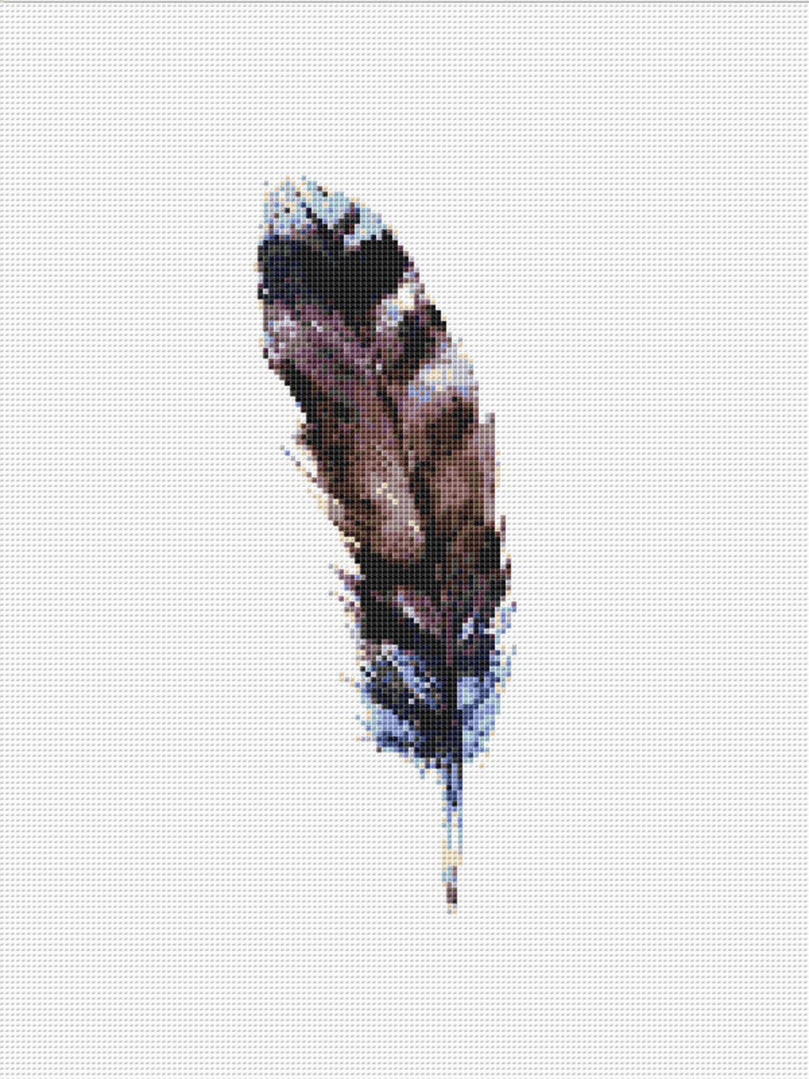 Feather Cross Stitch Pattern 1 Instant PDF Download Feather - Etsy
