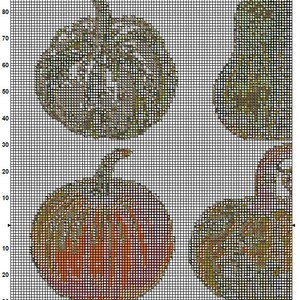 Pumpkins Cross Stitch Pattern 6 Instant PDF Download - Autumn Watercolor Cross Stitch Pattern ...