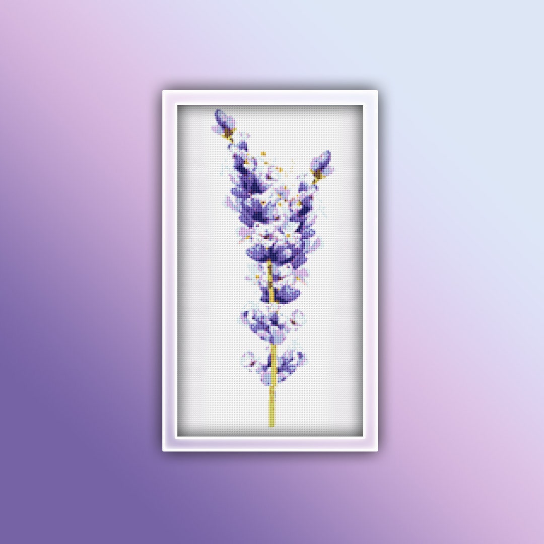 Lavender Cross Stitch Pattern 9 Instant PDF Download - Flower Lavender ...