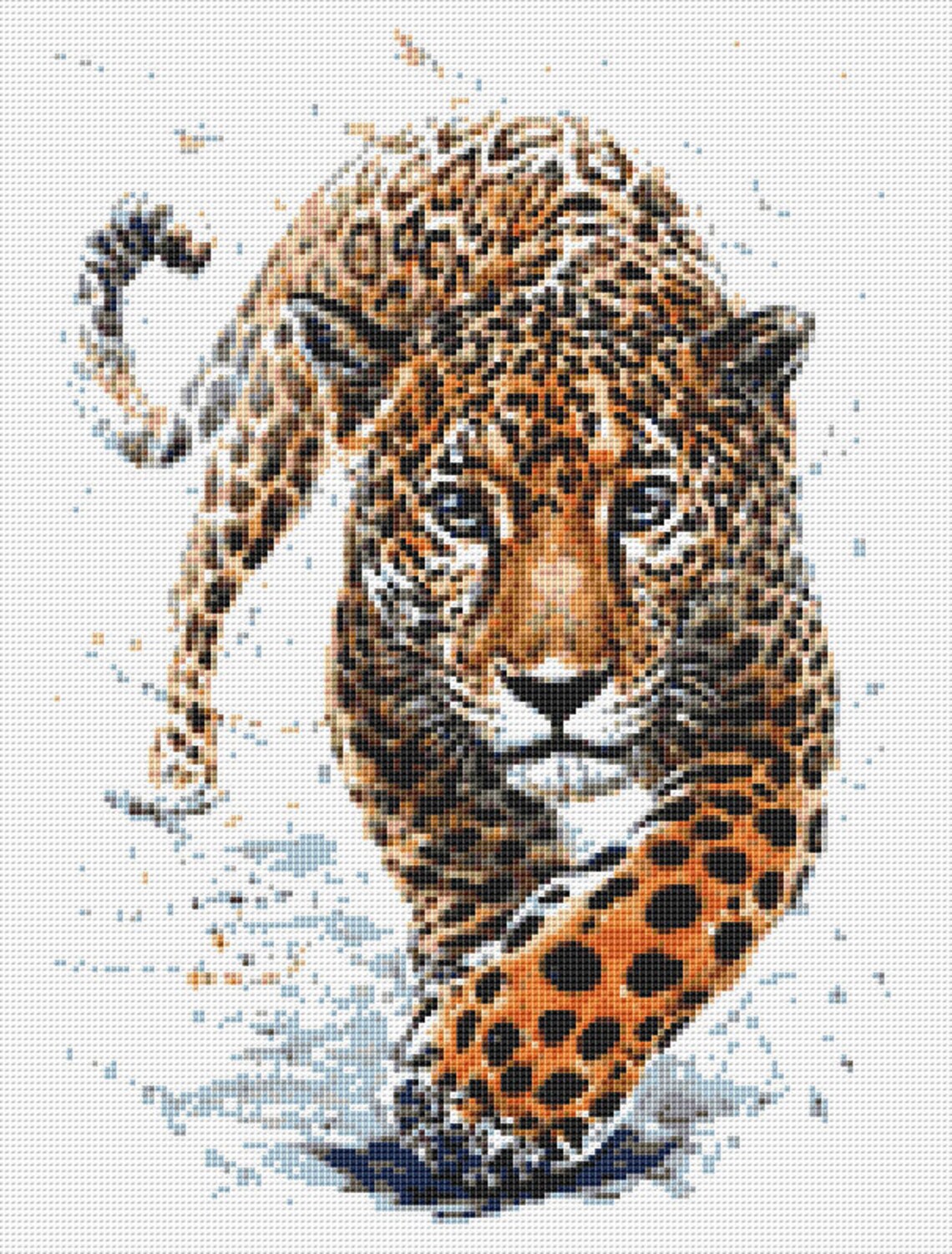 Leopard Cross Stitch Pattern 3 Instant PDF Download Leopard - Etsy